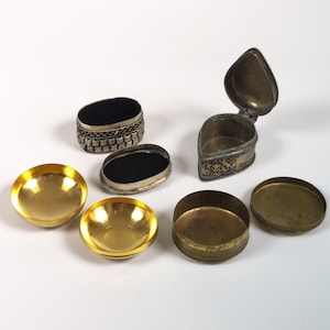 Vintage Pills Boxes With Lid of a Brass Metal, Vintage Copper-based ...