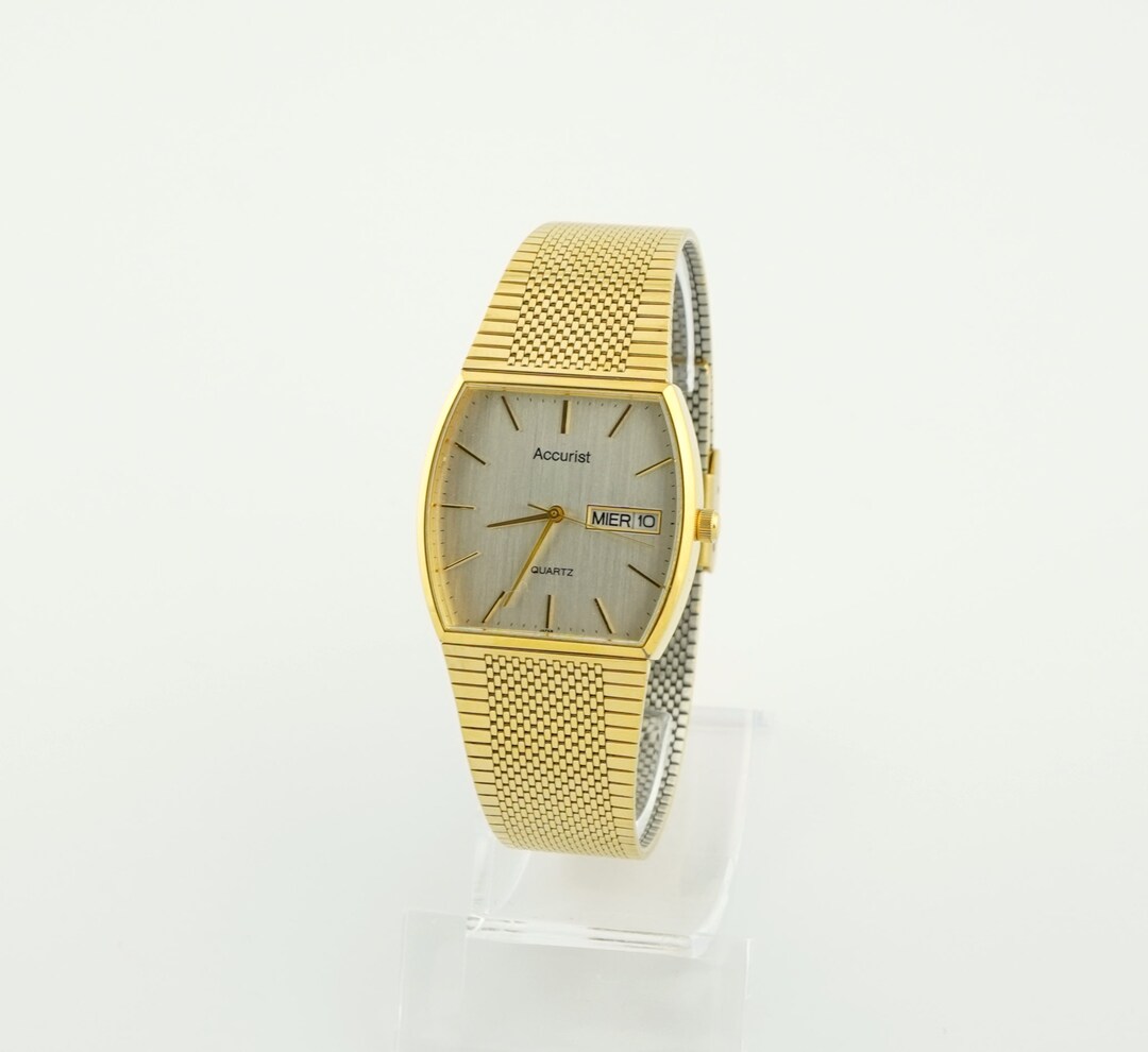 Vintage Women's Accurist Watch, Day-date Watch, Quartz Watch, Gift for ...