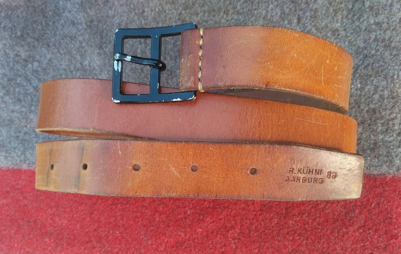 Vintage Swiss Army Soldier Leather Belts 1988 Officer Belt - Etsy
