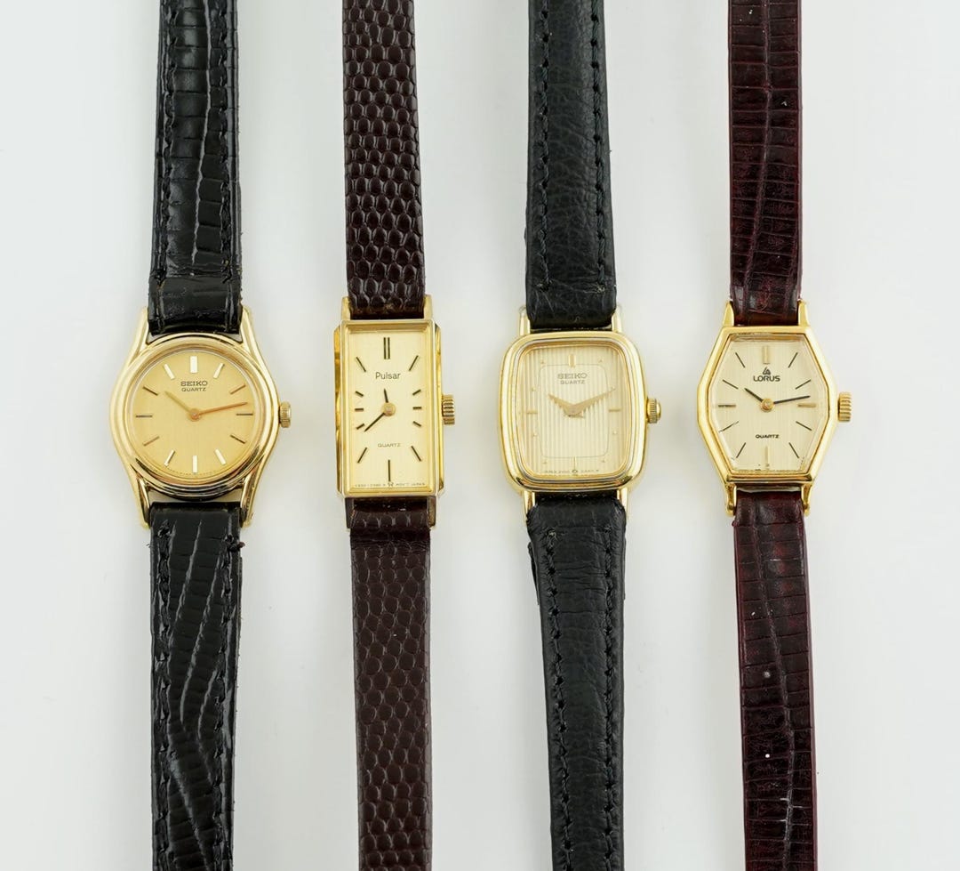 Vintage Women's Pulsar Watch, Seiko Leather Strap Womens Watch ...