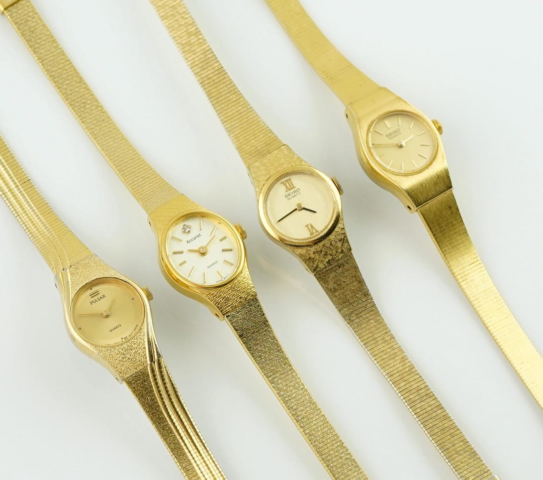 Vintage Women's Seiko Watch, Pulsar Gold Colored Womens Watch, Ladies ...