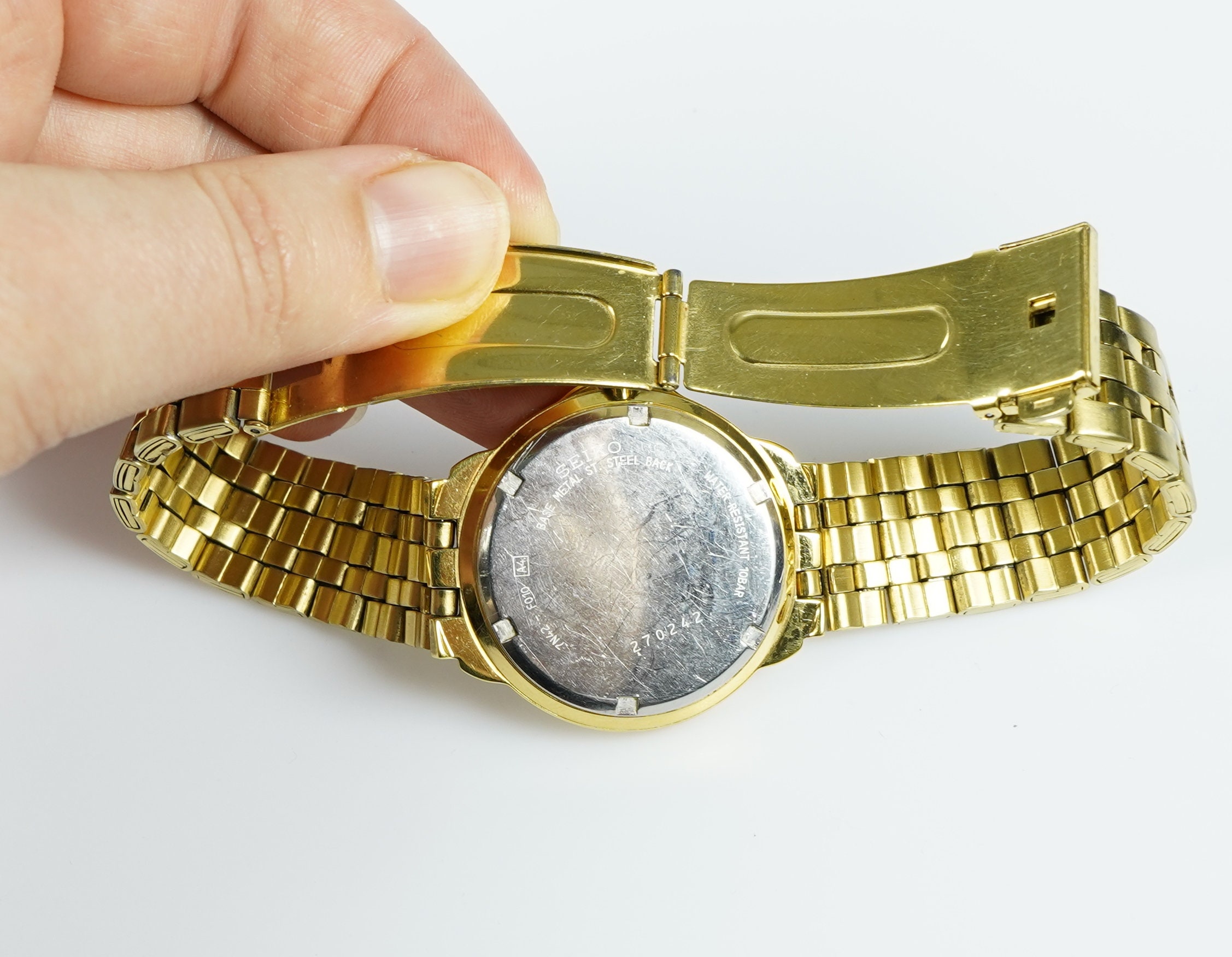 Vintage Seiko Men's Chronograph Watch Gold Color - Etsy