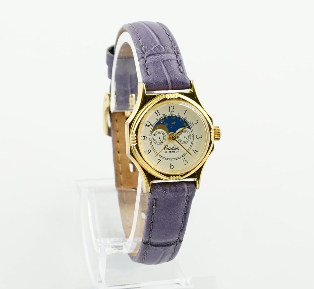 Vintage Cadex 17 Jewels Women's Watch, Leather Strap Watch, Mechanical ...