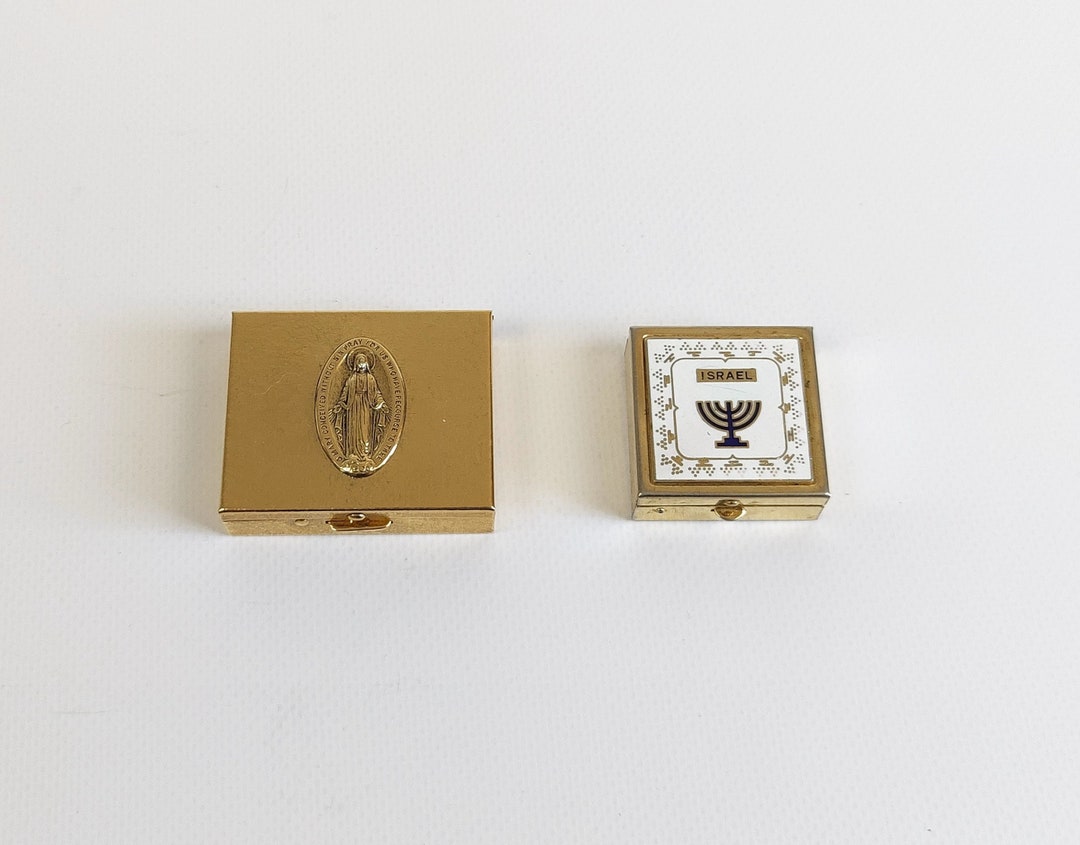 Vintage Pills Boxes With Lid of a Gold Metal Vintage - Etsy