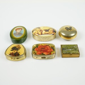 Vintage Pills Boxes With Lid of a Gold Metal, Vintage Copper-based Pill ...