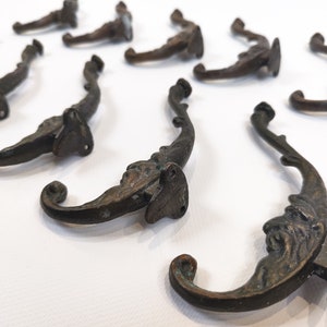 Vintage Metal Clothes Hooks, Moon Face Clothes Hanger, Rustic Hat ...