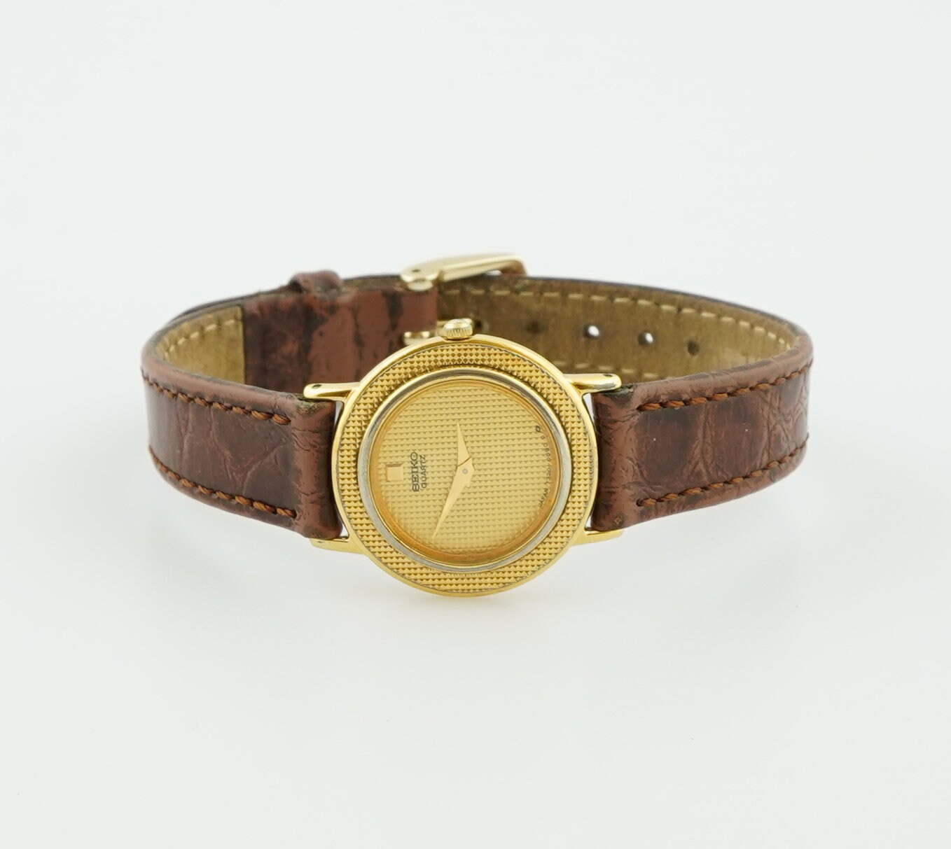 Vintage Seiko Watch Quartz Watch Seiko Leather Strap Watch - Etsy