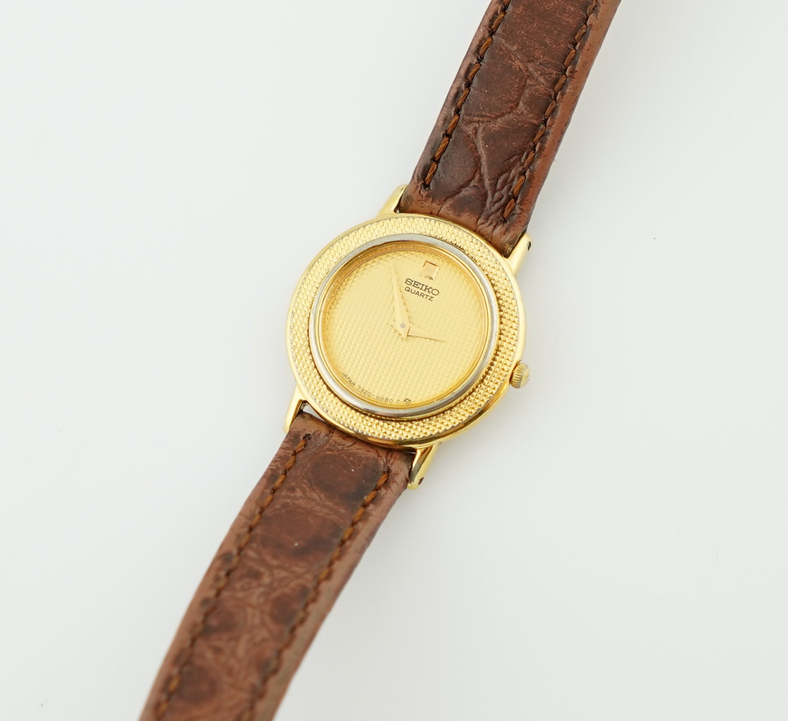 Vintage Seiko Watch Quartz Watch Seiko Leather Strap Watch - Etsy