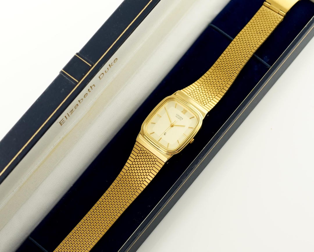 Vintage Gold-tone Citizen Women's Watch, Square Dial Watch, Quartz ...