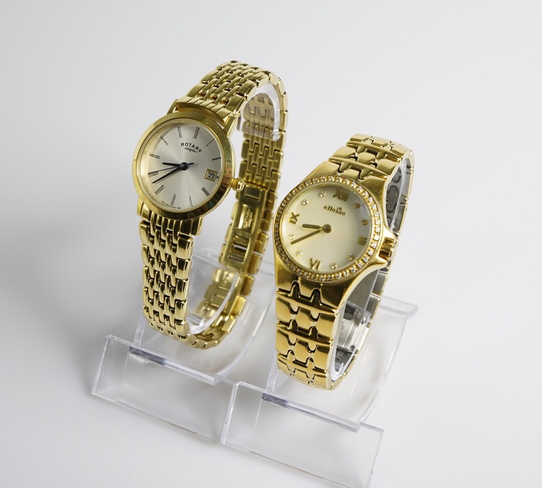 Vintage Women's Ellesse Watch, Gold Plated Rotary Woman's Watch, Water ...