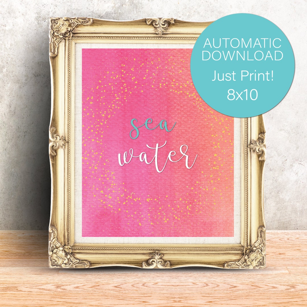 Mermaid Swim Party Birthday Sign - Mermaid Party Drinks Sign - Sea ...