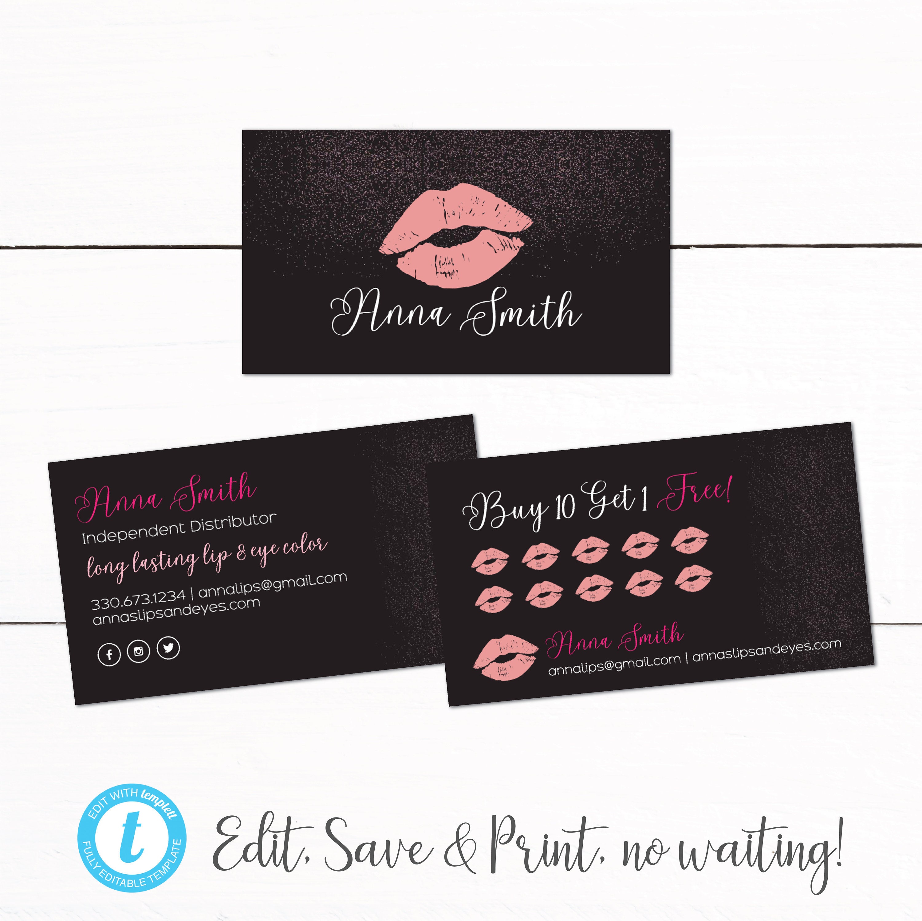 Lipstick Business Cards