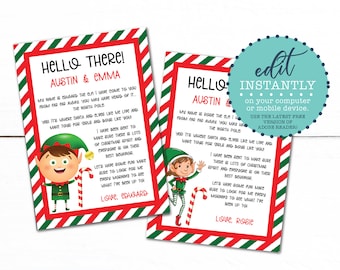 Editable Elf Letter Printable, Letter From Elf, Canva Template ...