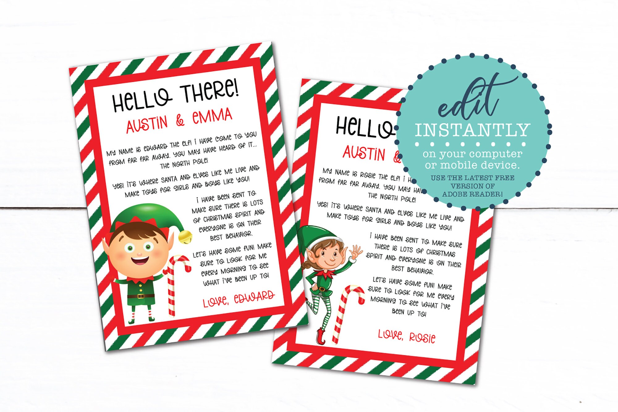 Carta de elfo para imprimir en PDF - Etsy España