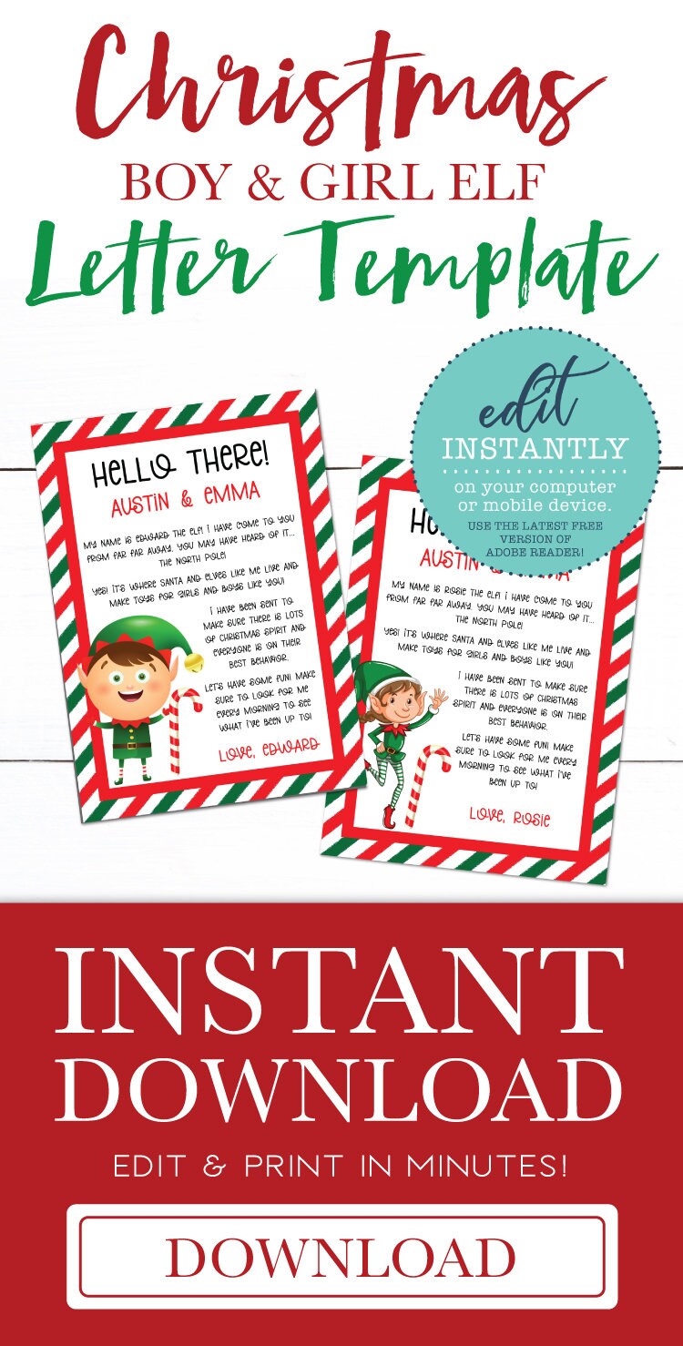 Carta de elfo para imprimir en PDF - Etsy México
