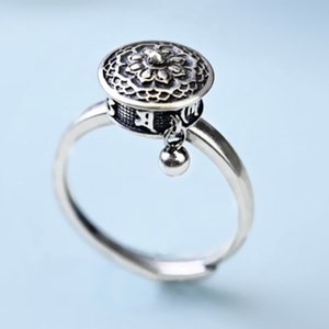 Silver Fidget Ring Lotus Spin Ring Anxiety Ring Gift for Her Daughter ...