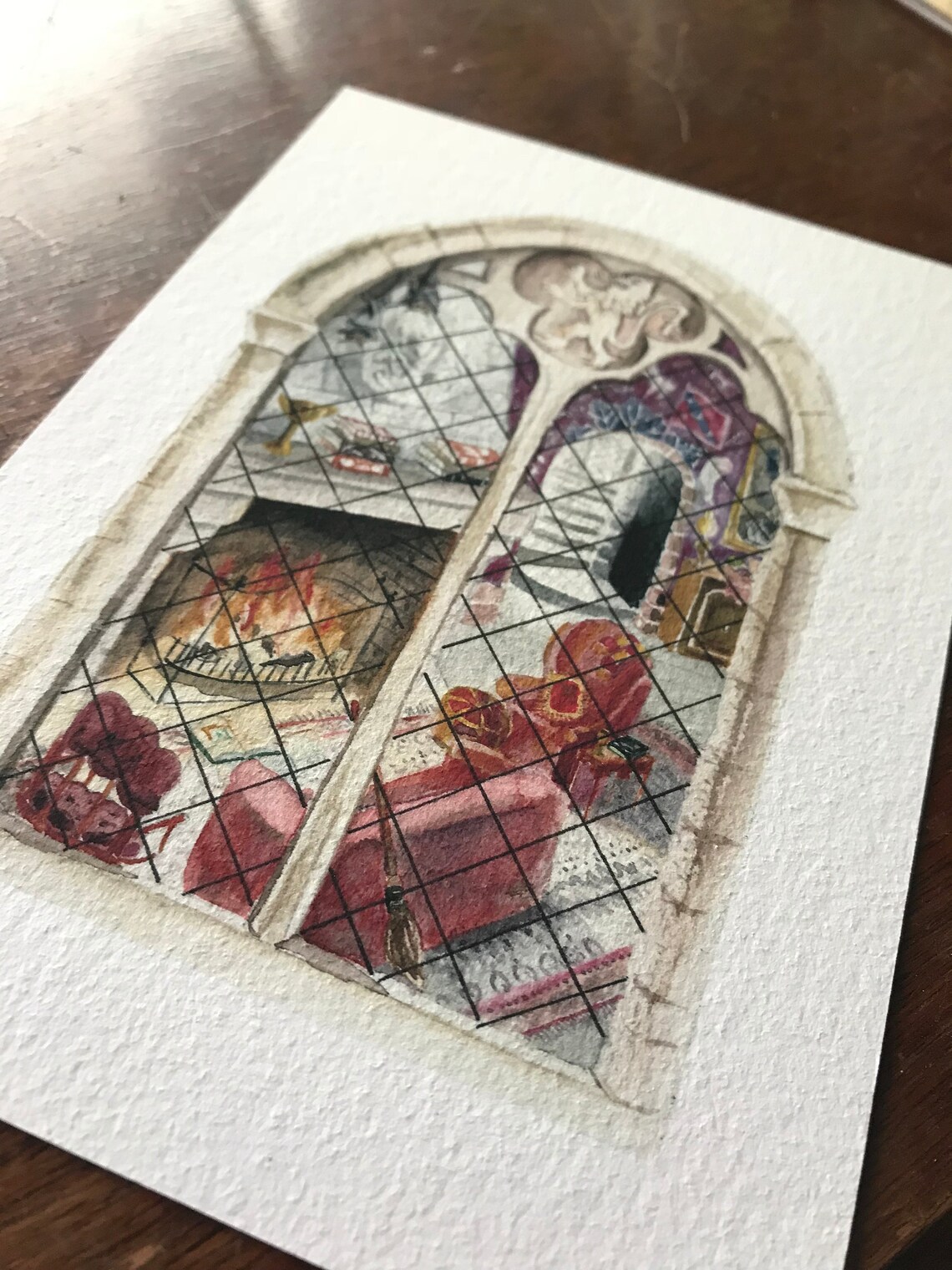 Courageous and Brave Common Room Window: Watercolor Art Print - Etsy