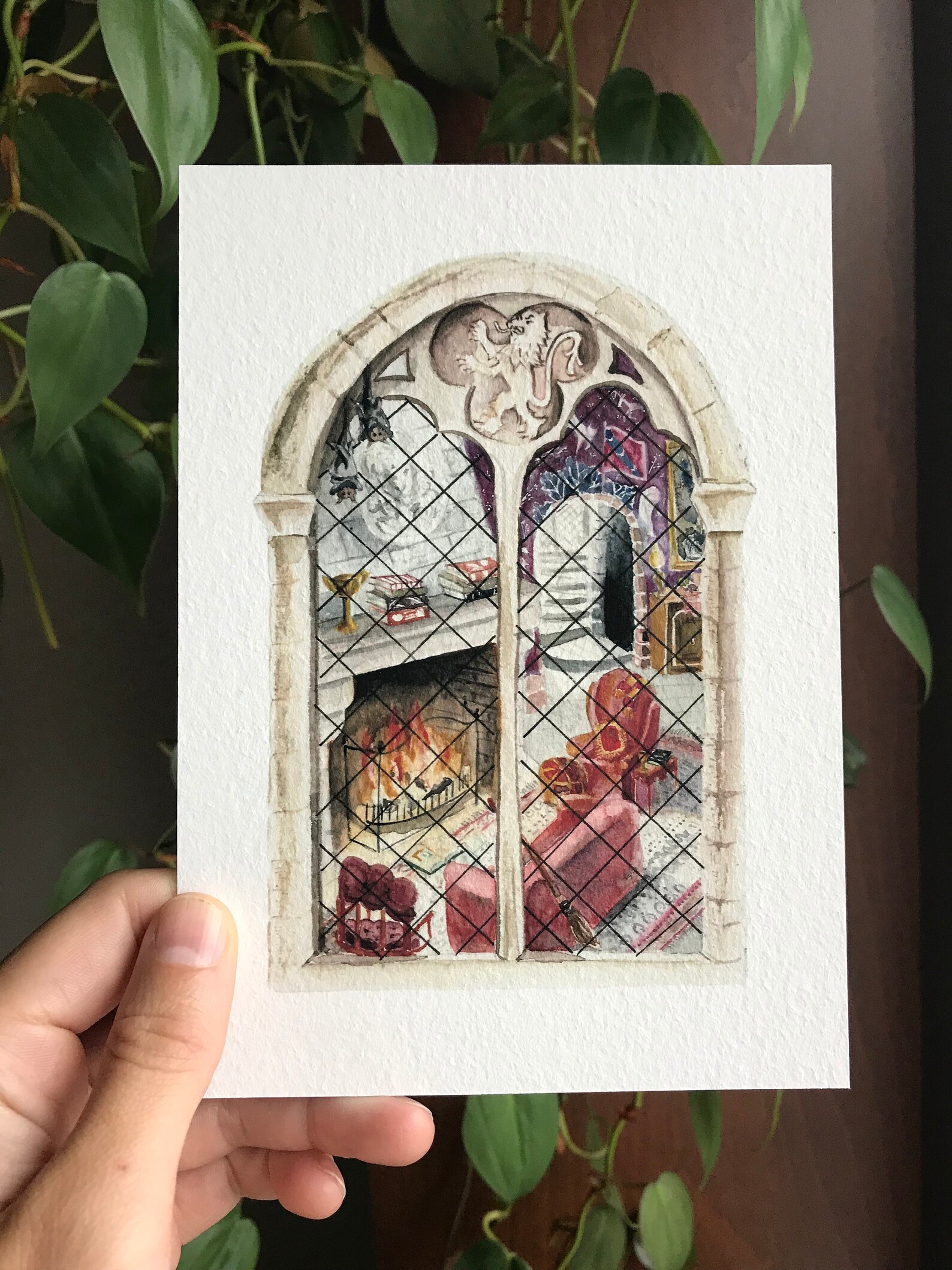 Courageous and Brave Common Room Window: Watercolor Art Print - Etsy