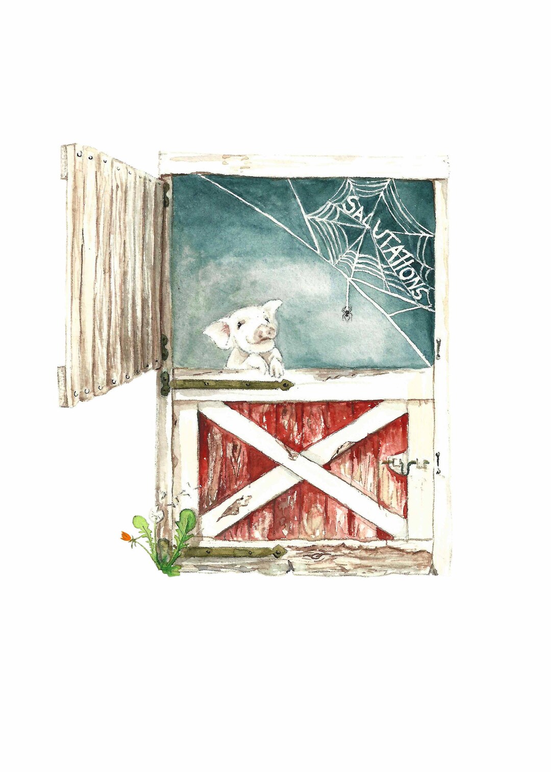 Charlotte's Web Inspired Watercolor Fine Art Print: Literary Windows ...