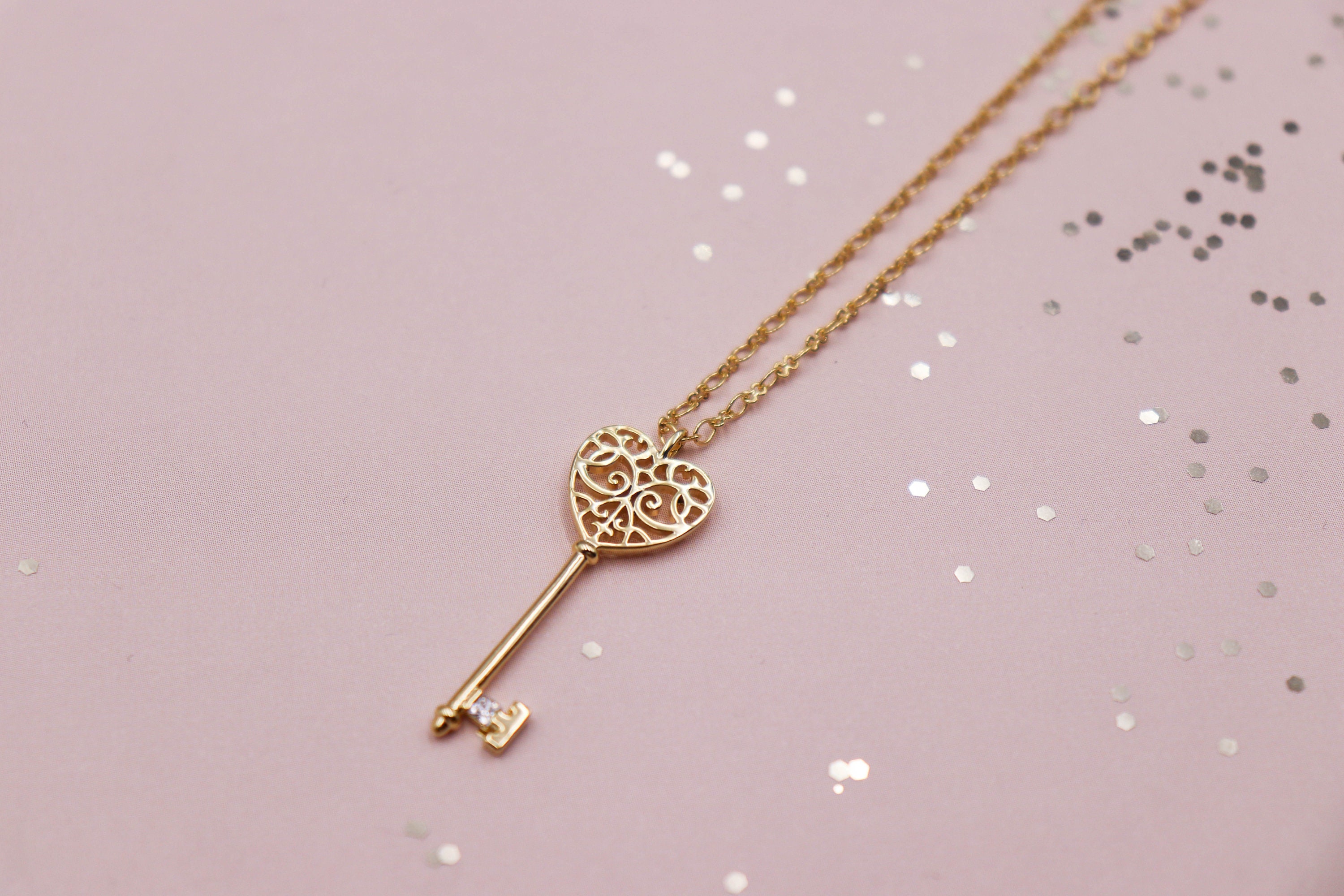 Key necklace Long necklace with pendant Key pendant | Etsy