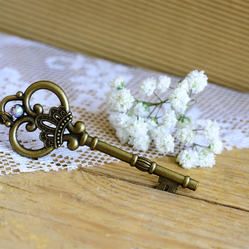 Long Key Necklace - Etsy