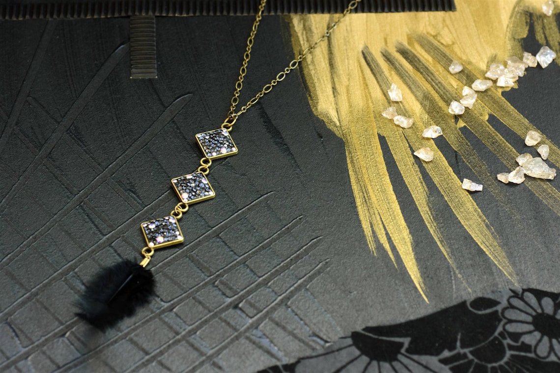 Long Necklace for Women Long Pendant Necklace Feather - Etsy