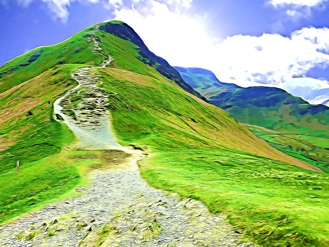 Abstract Print - 10 X 8 Print - Landscape - Catbells Walk - Lake ...
