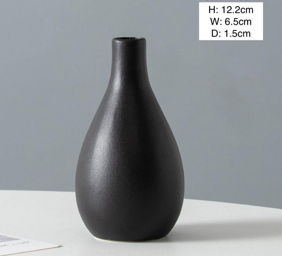 Set of 4: Ceramic Flower Mini Table Vase With Dried Flowers for Home ...