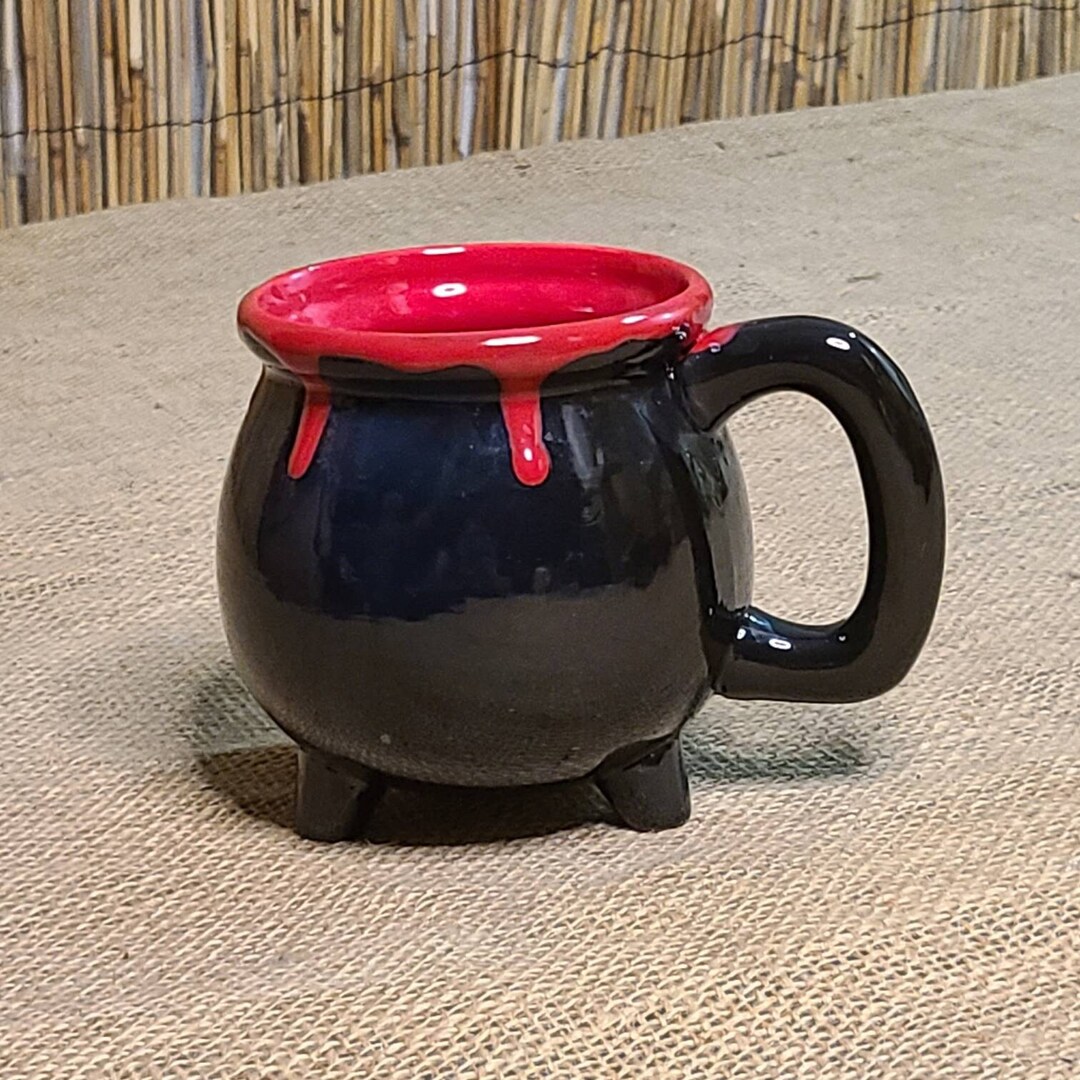 Gloss Black Cauldron Coffee Mug With Dripping Red Blood - Etsy