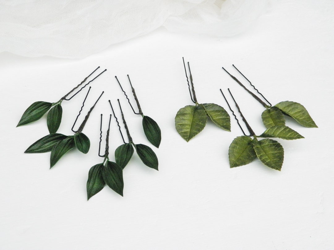 Wedding Headpiece Greenery Eucalyptus Hair Pins for Bride Bridal Hair ...