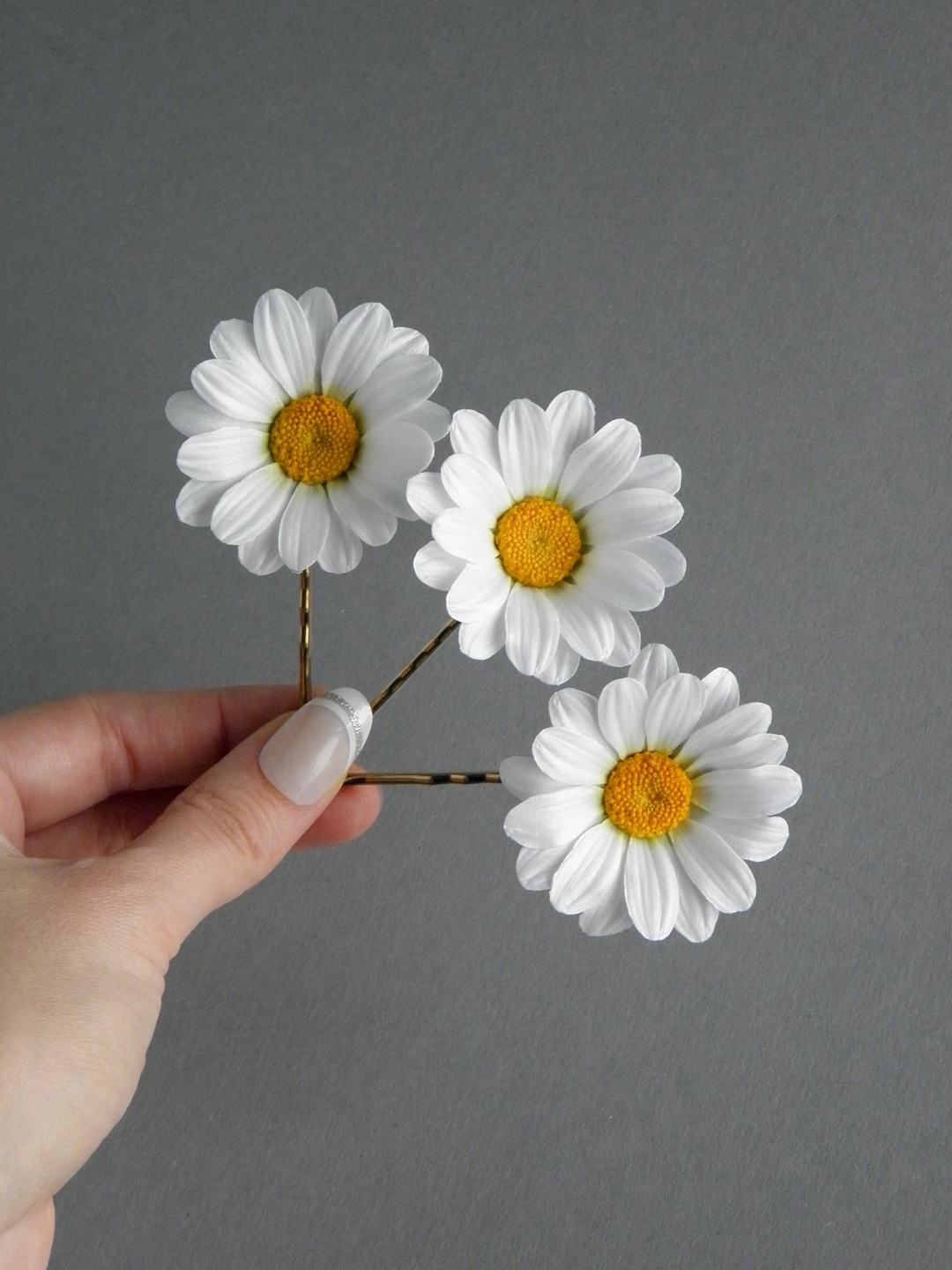 Daisy Hair Pins, Wildflower Flower Piece, Bridal Hair Accessories ...