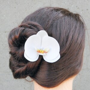 White Orchid Hair Pin Hawaii Hair Clip for Wedding Tropical Hair Piece ...