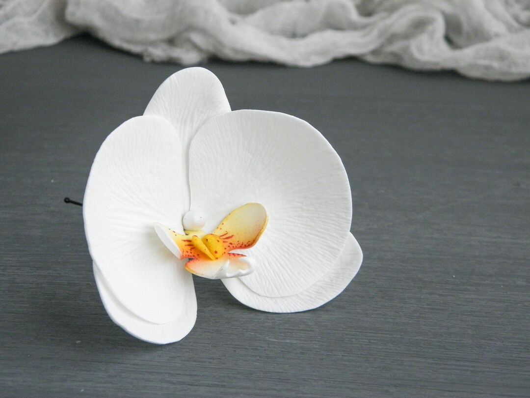 White Orchid Hair Pin Hawaii Hair Clip for Wedding Tropical Hair Piece ...