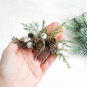 Winter Bridal Hair Comb Pinecone Wedding Hair Comb Christmas Forest ...