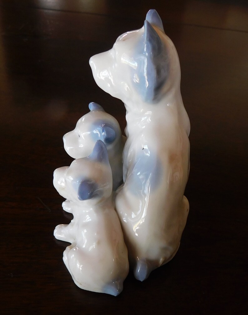Set of Three Blue and White Ceramic Dogs, Marked Japan, 1960's - Etsy