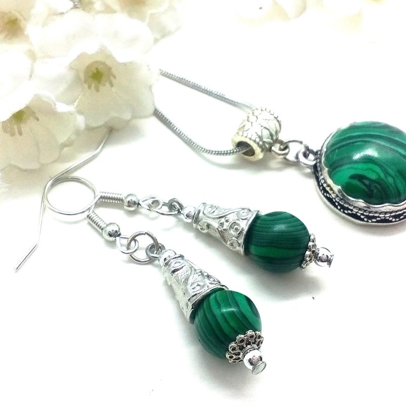 Malachite Jewelry - Etsy