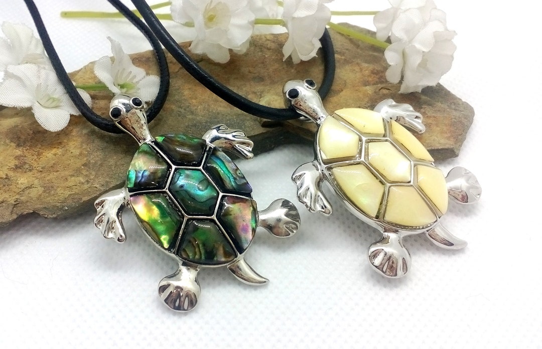 Тurtle Abalone Necklace, Mother of Pearl, Turtle Jewelry, Shell Turtle ...