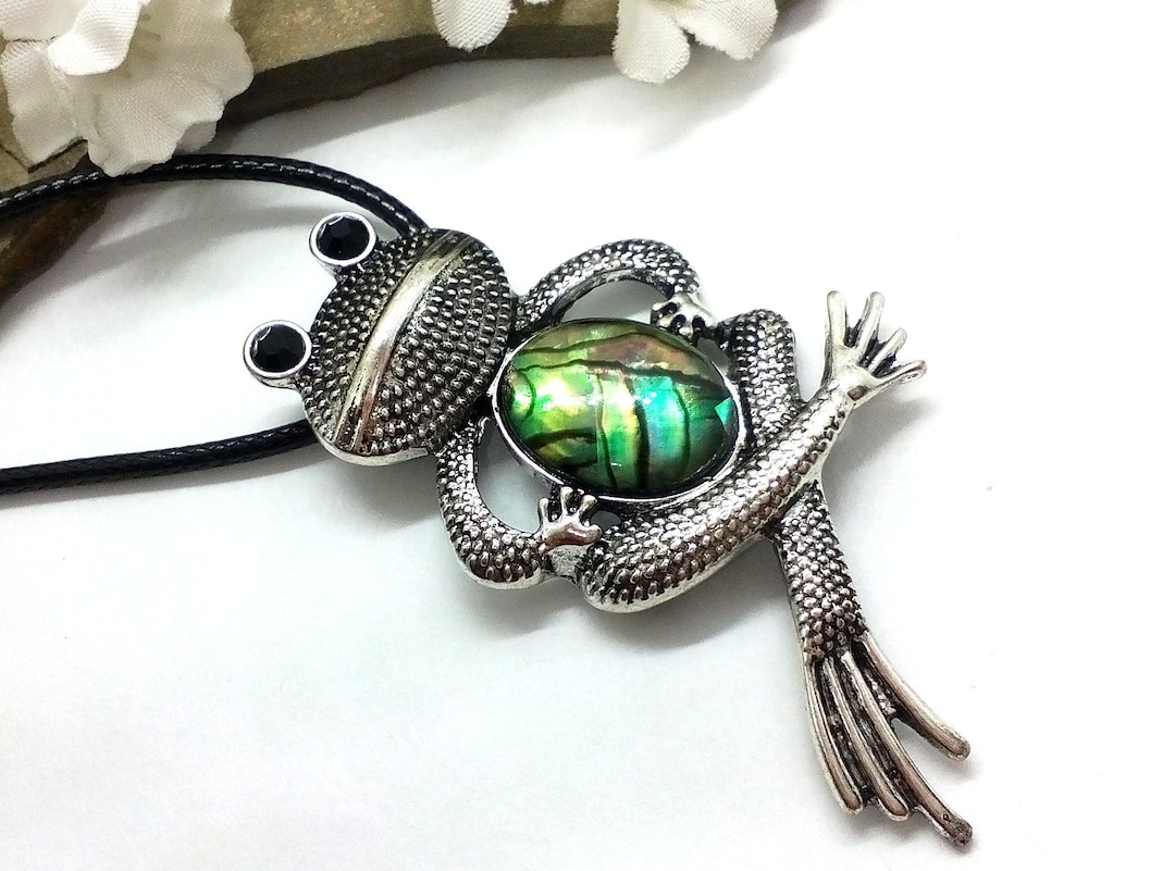 Frog Necklace, Frog Jewelry, Green Frog Pendant, Animal Jewelry, Animal ...