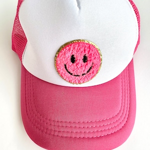 Smiley Face Trucker Hat, Glitter Happy Face Hat, Bachelorette Party Hat ...