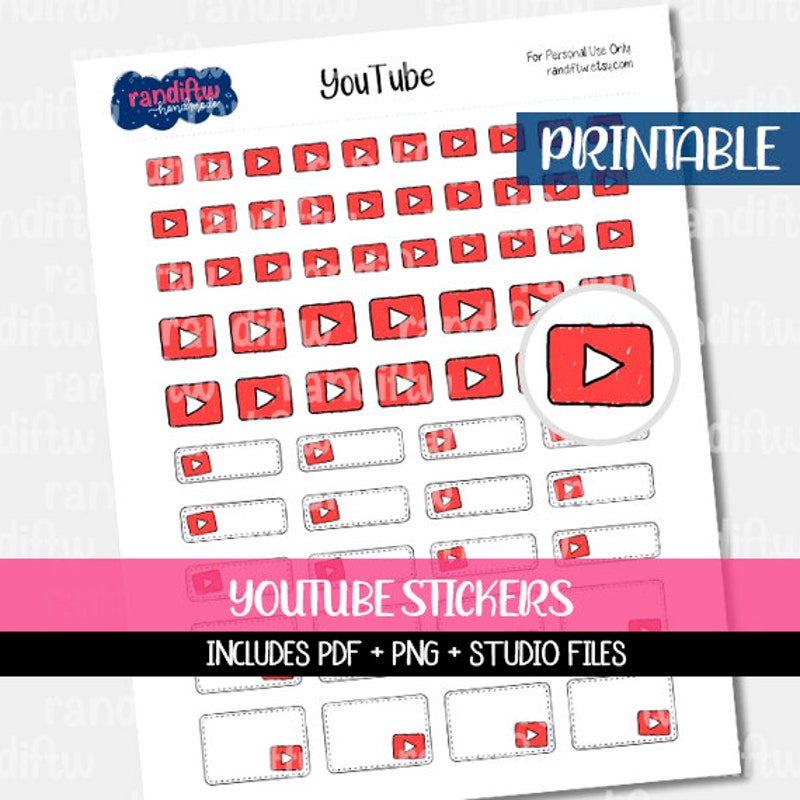 Youtube Stickers - Etsy