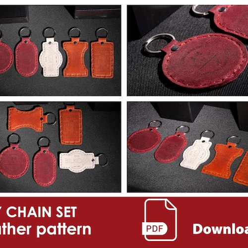 Leather Keychain PDF PATTERN Leather Keychain Digital - Etsy