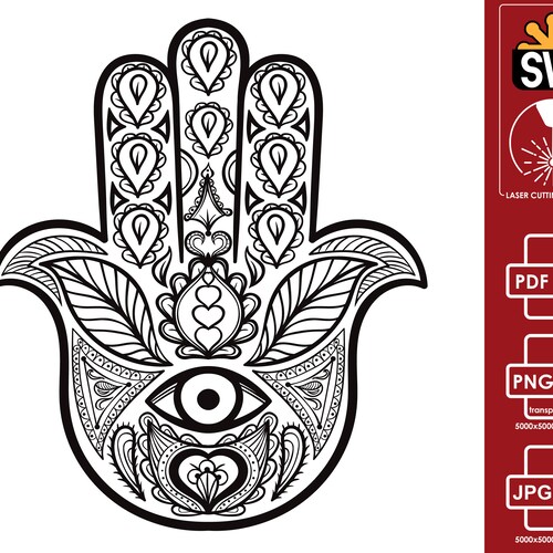 Hamsa Hand Template