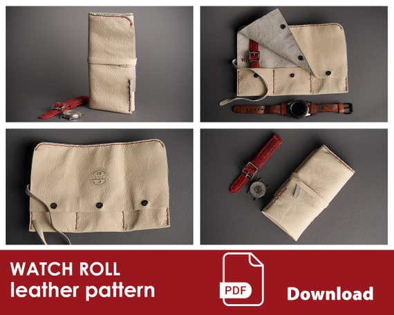 PDF Leather pattern Watch roll | Etsy