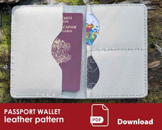 PDF Leather pattern Passport wallet | Etsy