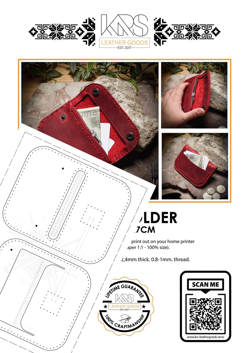 Leather Card Holder PDF Pattern – SVG File for Laser Cutter - Etsy