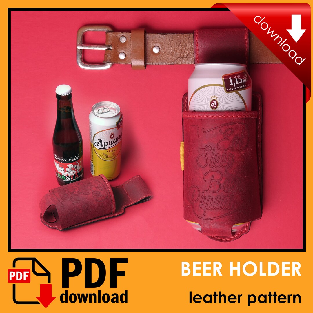 PDF Leather Pattern Leather Beer Holder - Etsy