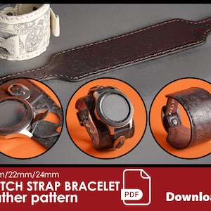 Watch Strap Band Template Pattern Guide Set 20mm 22mm 24mm PDF Leather ...