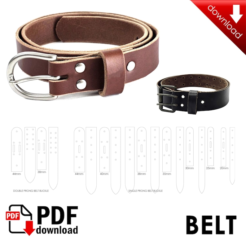 Patterns for Leather Belts - PDF Leather Pattern - Etsy