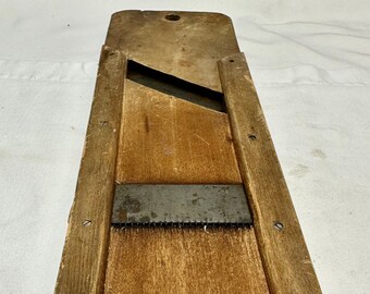 Vintage Vegetable Metal Slicer, Vintage Mandolin Slicer, Wood Metal ...