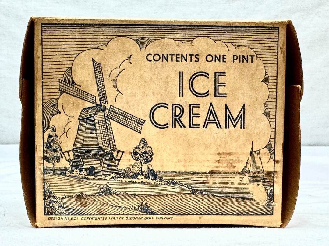 Vintage One Pint Cardboard Ice Cream Container,eastern Slope Creamery ...